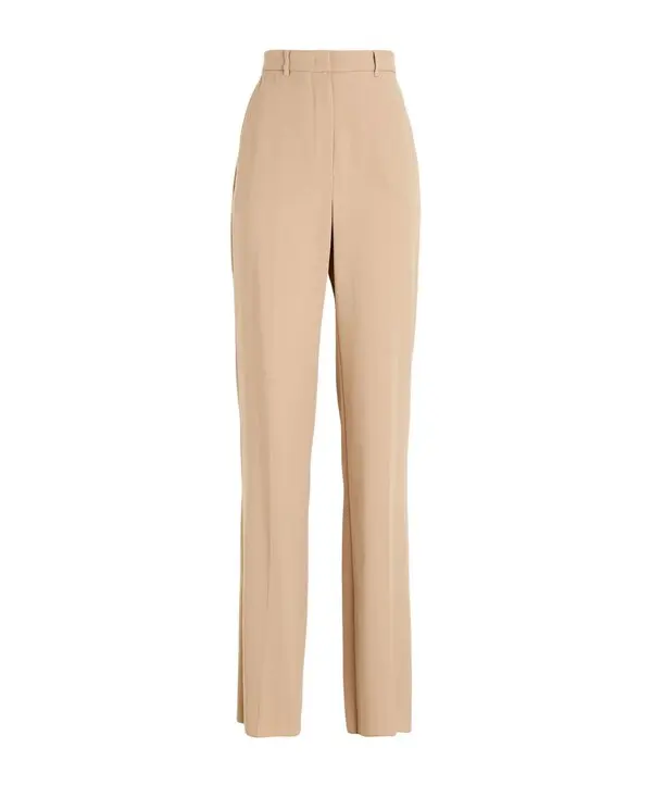 Max Mara Solid-colored Straight-leg Pants - Camel