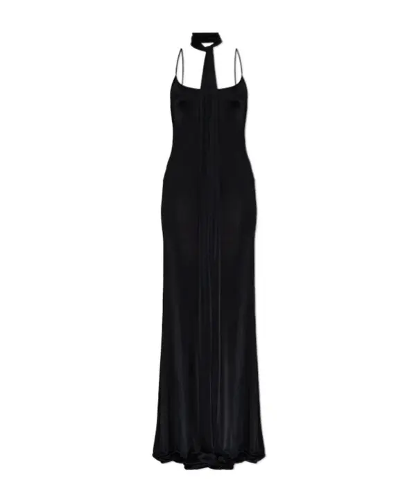 Dsquared2 Sleeveless Maxi Dress With Tie Neck - Black