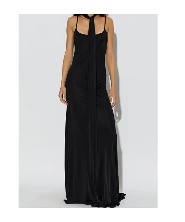 Dsquared2 Sleeveless Maxi Dress With Tie Neck