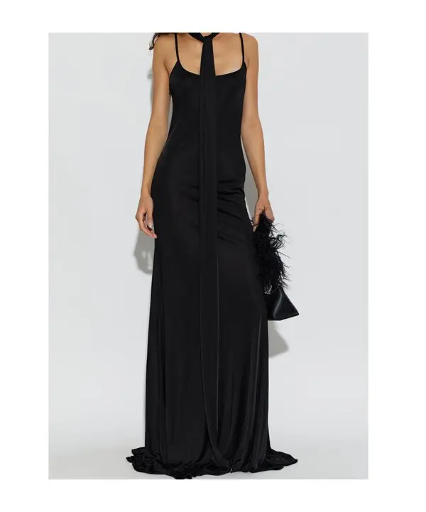 Dsquared2 Sleeveless Maxi Dress With Tie Neck