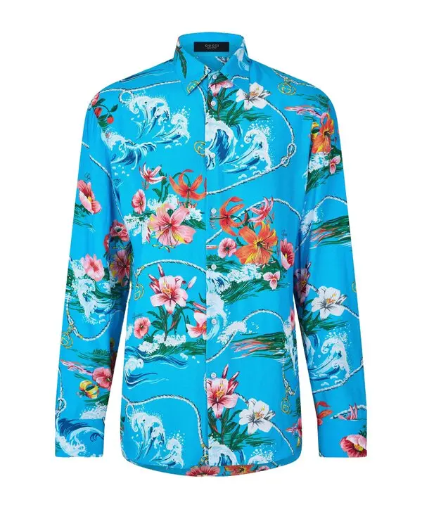 Gucci Collared Longsleeve Shirt - Blue