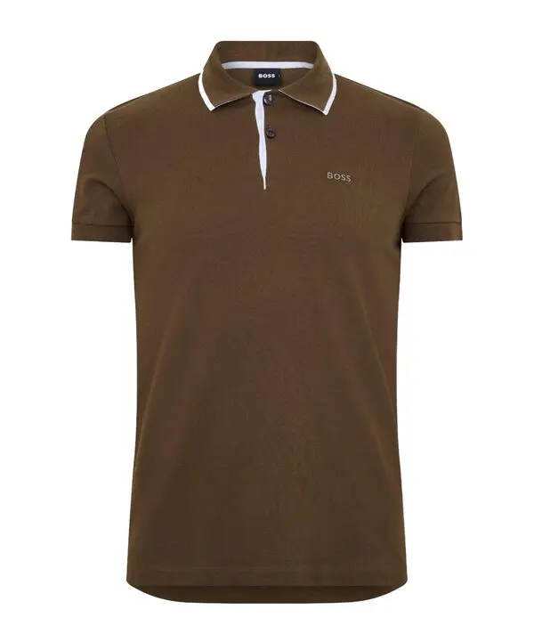 Hugo Boss Pique Shortsleeve Polo Shirt - Brown