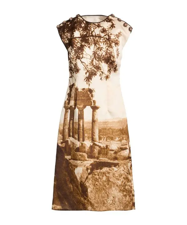 Dolce & Gabbana Sleeveless Organza Dress With Embellished Neckline