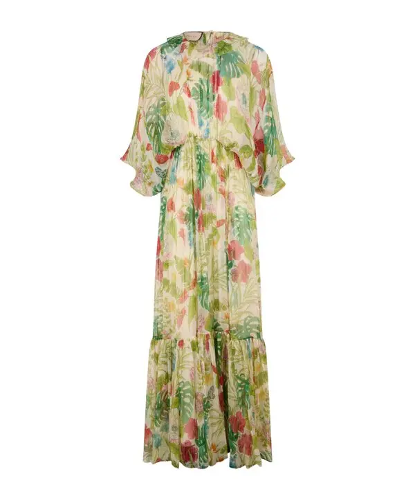 Gucci Printed Silk Long Maxi Dress