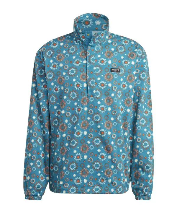 ADIDAS ORIGINALS Classic Threestripes Lightweight Trench Coat - Blue