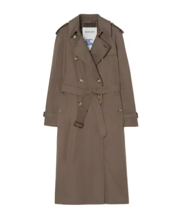 Burberry Long Tropical Gabardine Waterloo Trench Coat - Tan