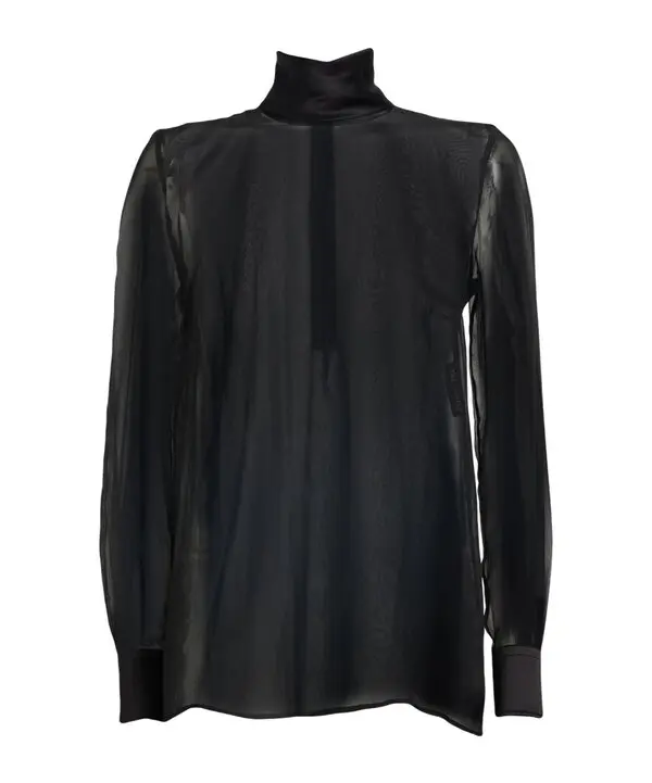 Dolce & Gabbana Long-sleeved Turtleneck Top - Black