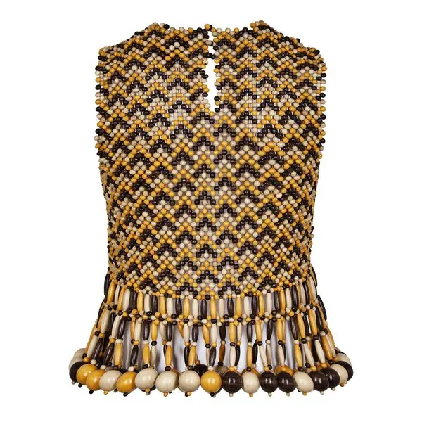 Bottega Veneta Beaded Geometric Print Vest