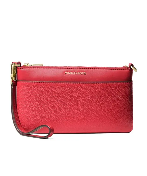 Michael Kors Pebbledleather Wristlet Crossbody Bag - Red