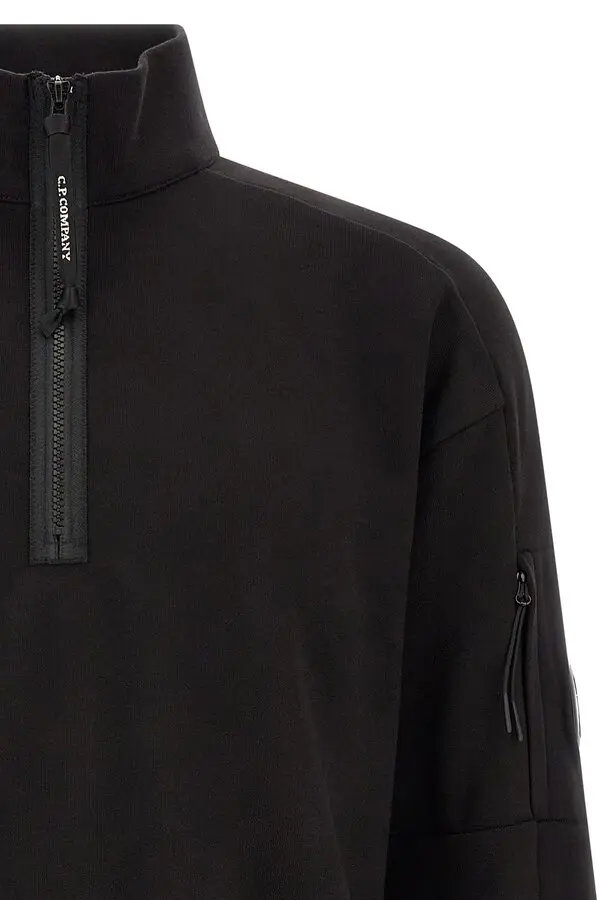 C.P. COMPANY Diagonal Raised Fleece Lens Half Zip Sweatshirt