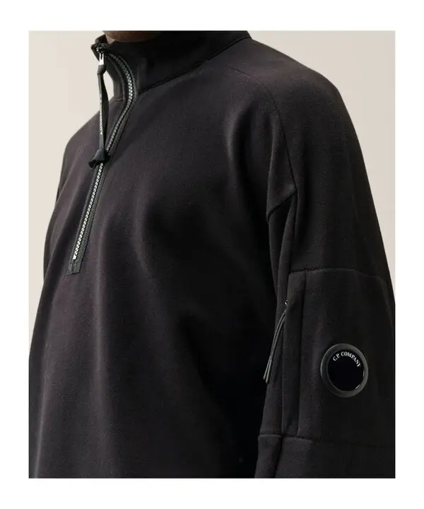 C.P. COMPANY Diagonal Raised Fleece Lens Half Zip Sweatshirt