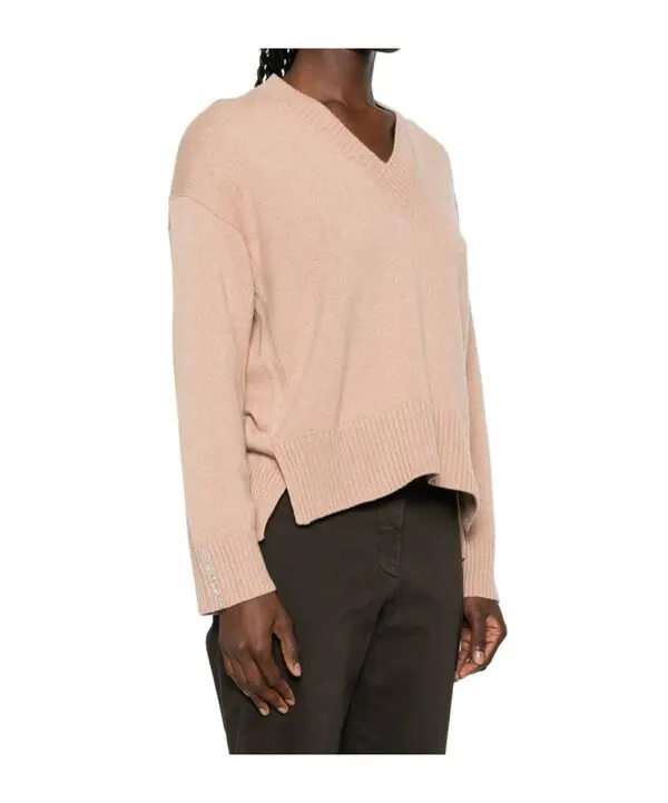 Peserico V-neck Side-slit Sweater