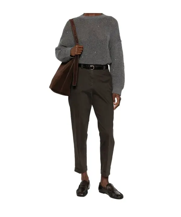 Peserico Sequin-embellished Open-knit Sweater
