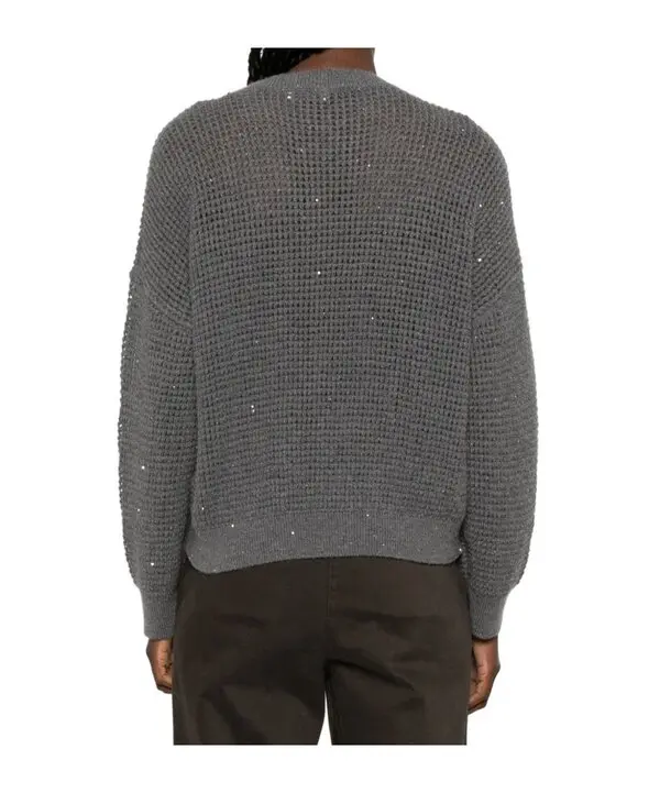 Peserico Sequin-embellished Open-knit Sweater