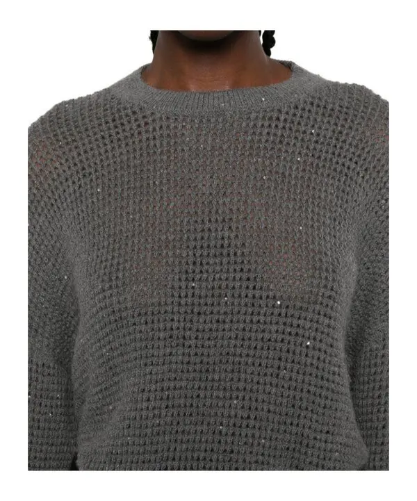 Peserico Sequin-embellished Open-knit Sweater