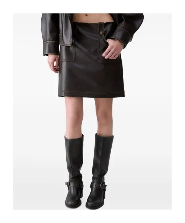 Liu Jo A-line Midi Skirt - Dark Brown