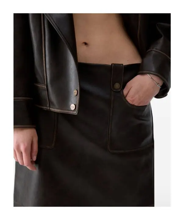 Liu Jo A-line Midi Skirt - Dark Brown