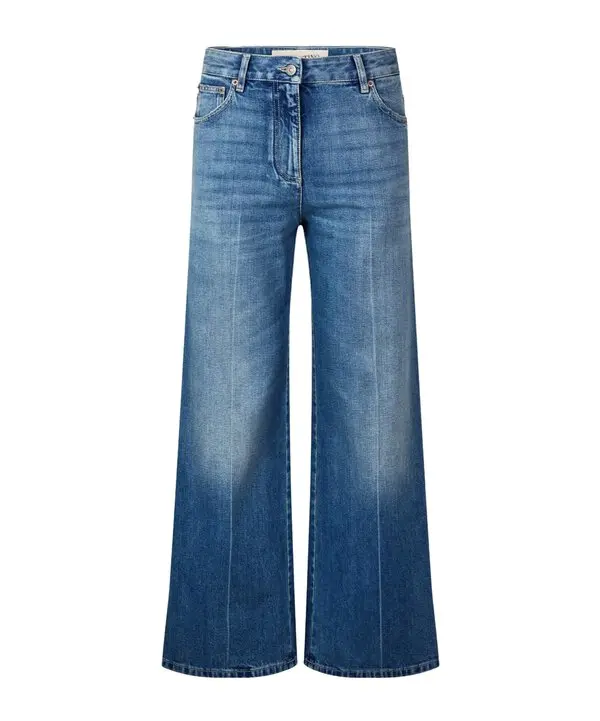 Valentino Garavani High-waisted Wide-leg Jeans - Blue