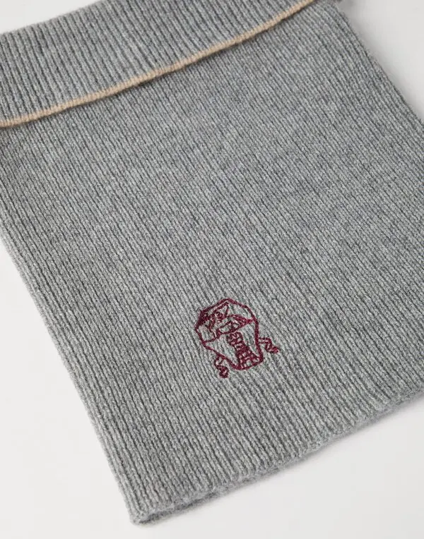 Brunello Cucinelli Logo-embroidered Cashmere Scarf