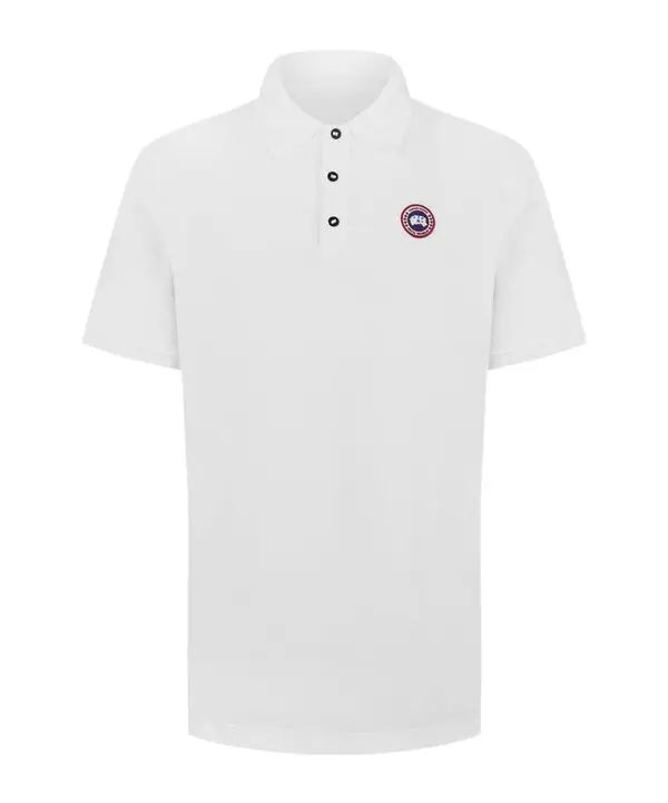 Canada Goose Logo Crew Neck Polo Shirt - White