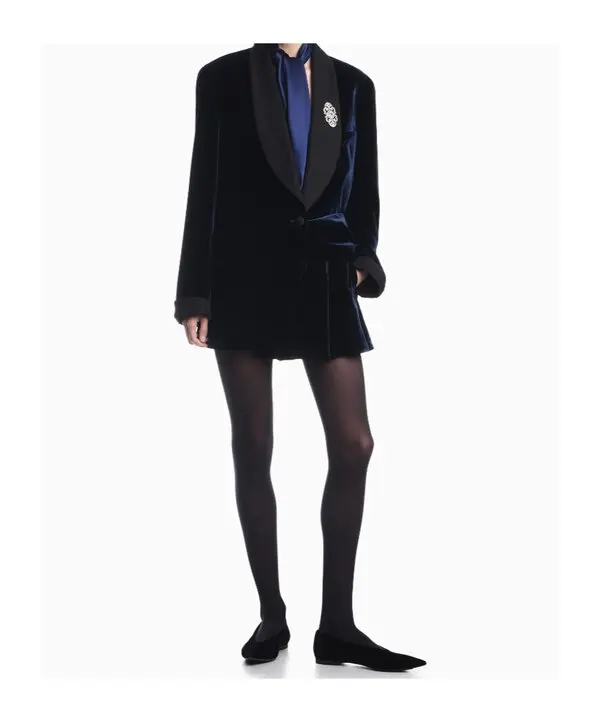 Emporio Armani Velvet Blazer With Satin Shawl Collar