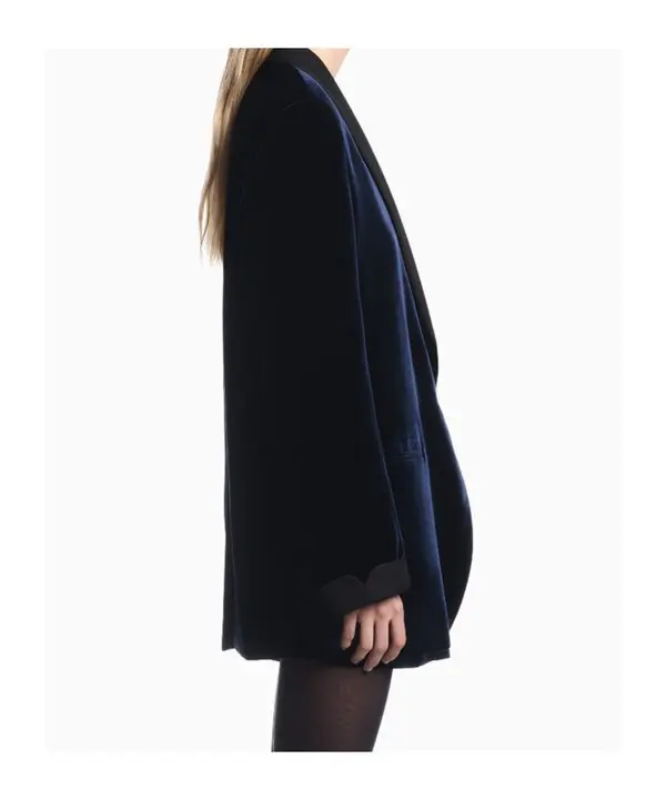 Emporio Armani Velvet Blazer With Satin Shawl Collar