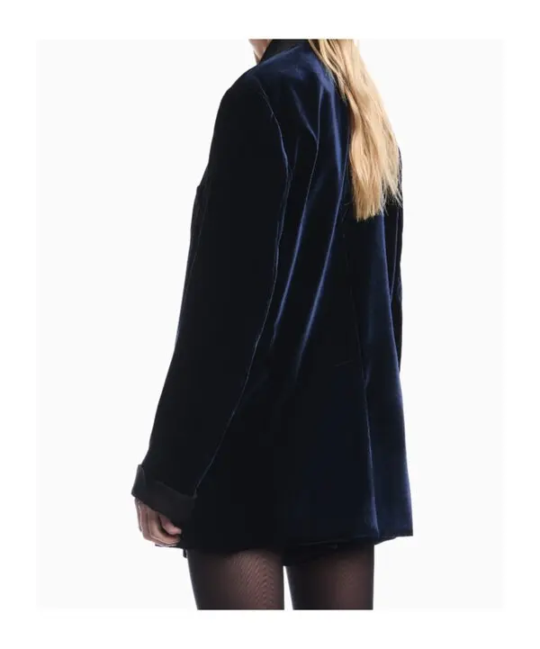 Emporio Armani Velvet Blazer With Satin Shawl Collar