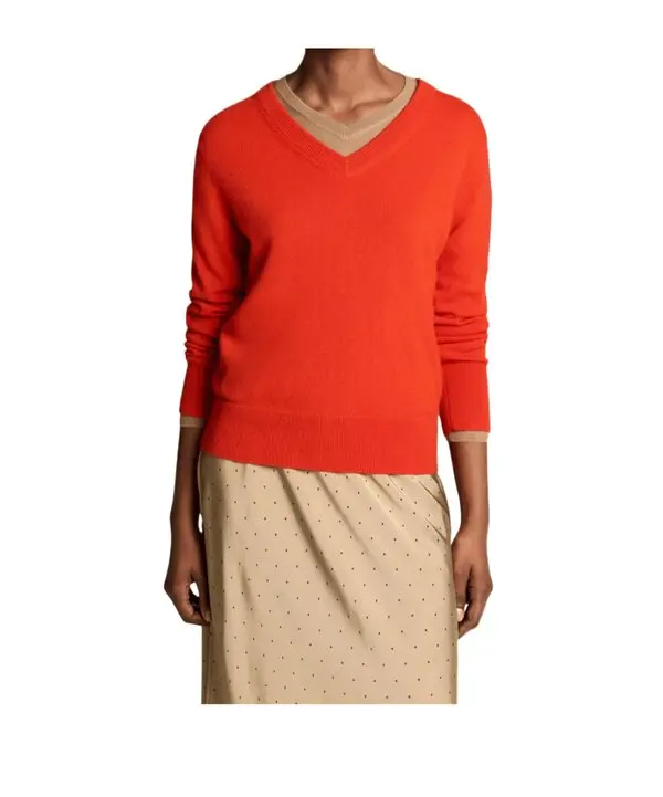 Vince Cashmere V-neck Sweater - Red
