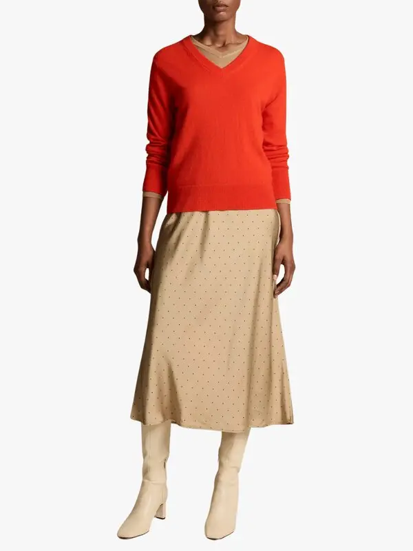Vince Cashmere V-neck Sweater - Red