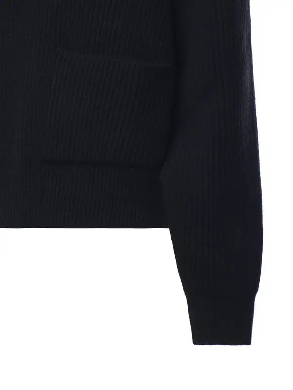 Alaïa Ribbed Wool-cashmere Trucker Pullover