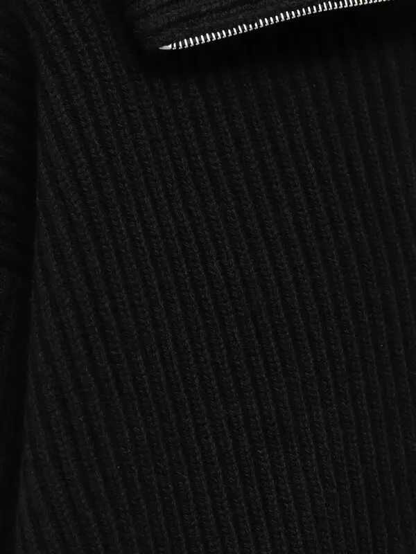 Alaïa Ribbed Wool-cashmere Trucker Pullover
