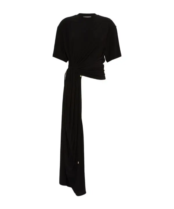 Max Mara Draped T-shirt Top With Adjustable Train