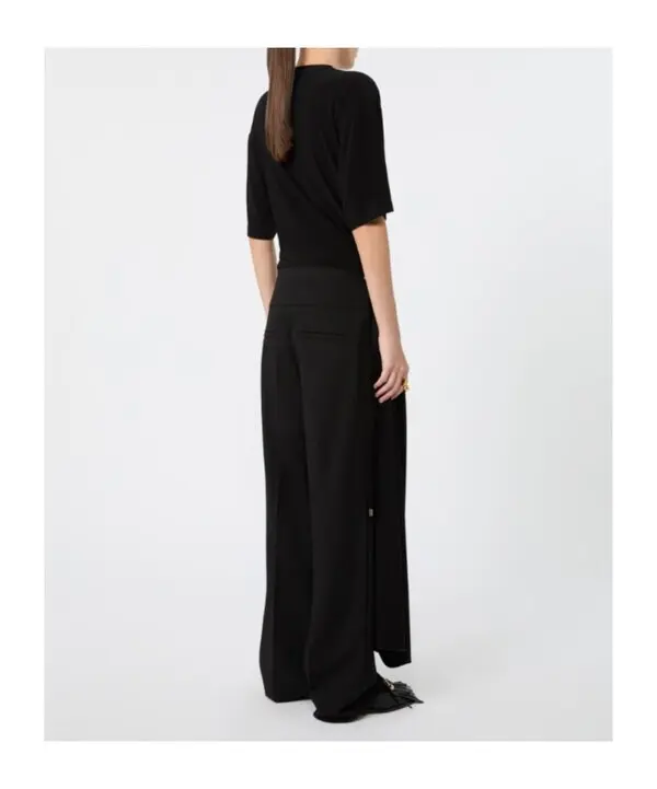 Max Mara Draped T-shirt Top With Adjustable Train