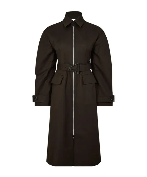 Bottega Veneta Structured Minimalist Overcoat - Black