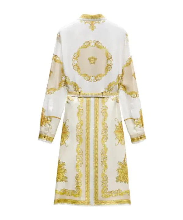 Versace Printed Silk Twill Midi Dress