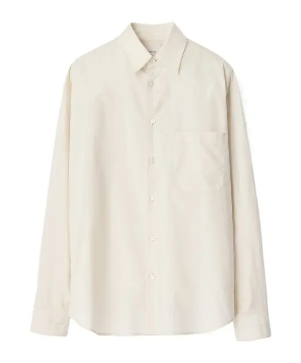 LEMAIRE Washed Chest-pocket Shirt - Light Frost