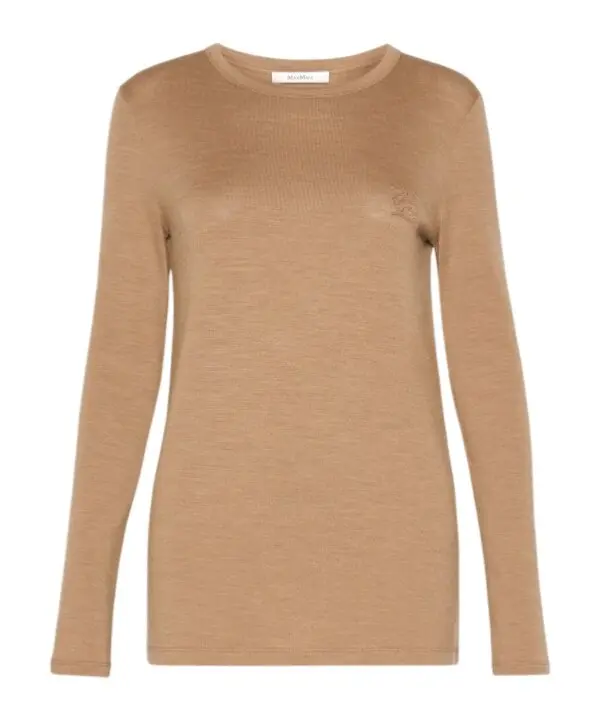 Max Mara Light Wool Jersey T-shirt - Camel