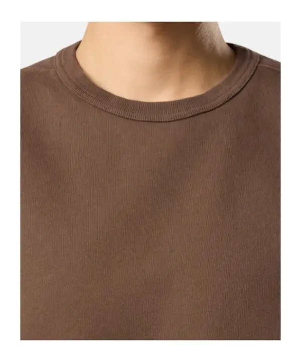Stone Island Crewneck Sweatshirt With Ribbed Inserts - Umber