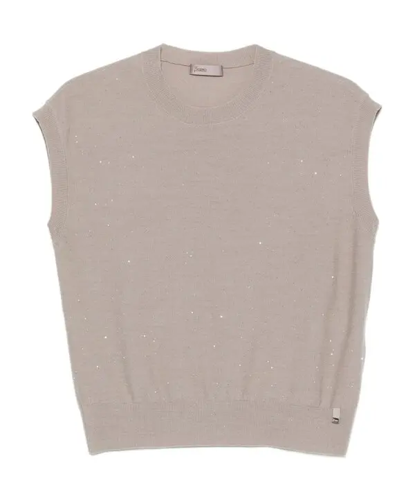 Herno Sequin-embellished Knit Top - Beige
