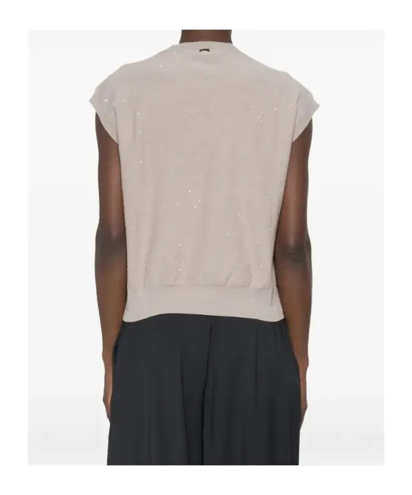 Herno Sequin-embellished Knit Top - Beige