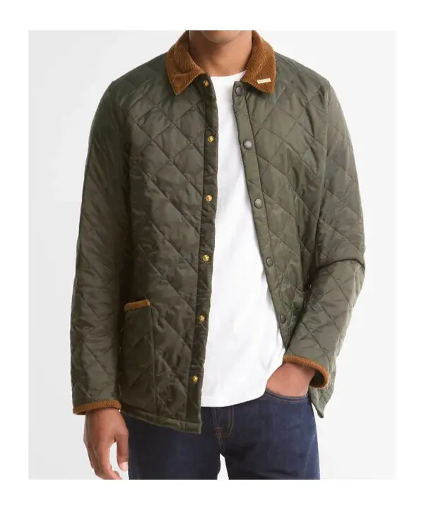 Barbour Quilted Jacket With Corduroy Collar