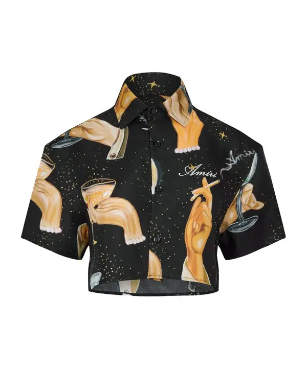 Amiri Printed Silk Shirt - Black