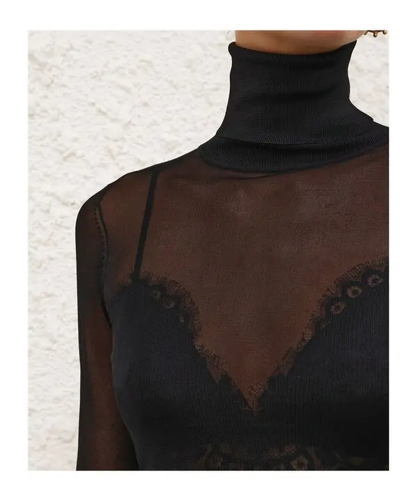 Zimmermann Fine-knit High-neck Top