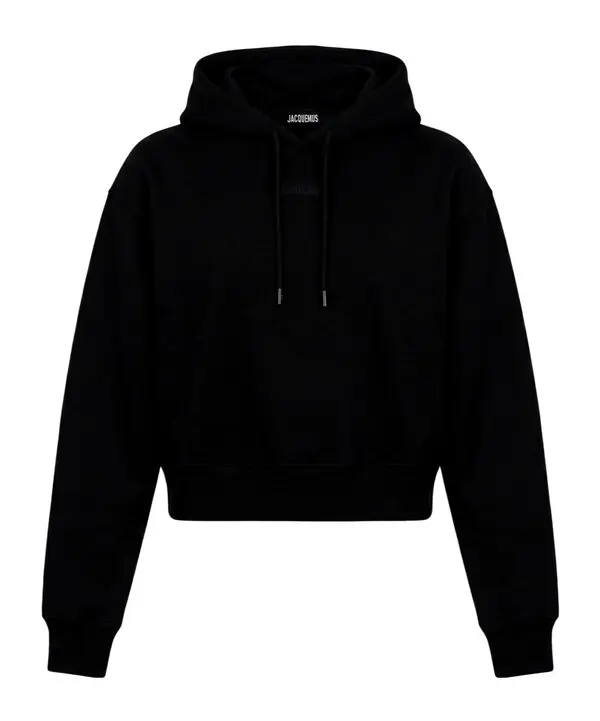 Jacquemus Solid-color Logo Hoodie - Black