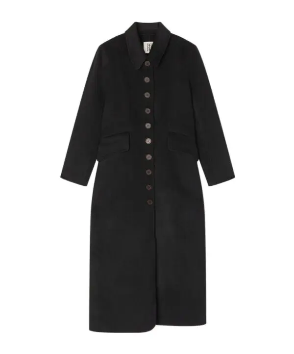 BY MALENE BIRGER Pointcollar Singlebreasted Long Coat - Black