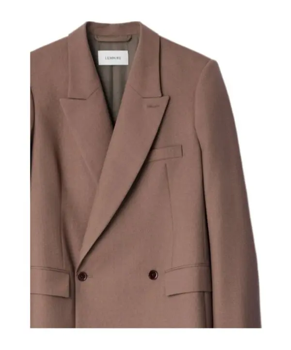 LEMAIRE Double-breasted Tropical Wool Blend Tailored Jacket