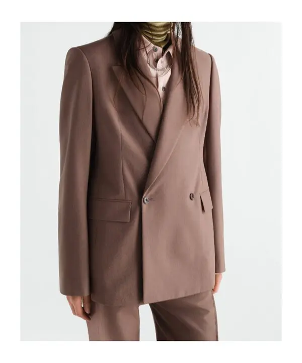LEMAIRE Double-breasted Tropical Wool Blend Tailored Jacket