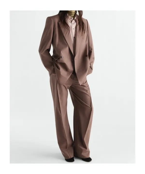LEMAIRE Double-breasted Tropical Wool Blend Tailored Jacket