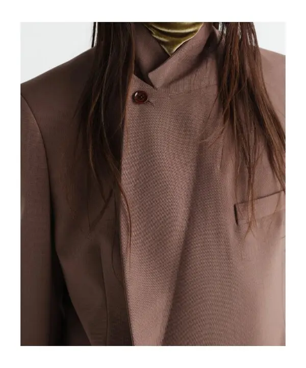 LEMAIRE Double-breasted Tropical Wool Blend Tailored Jacket
