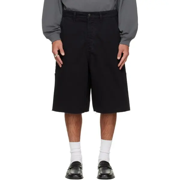 Fear Of God Raw Edge Hem Knee Length Shorts - Black